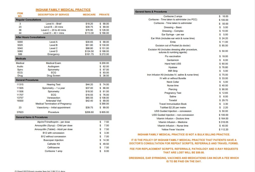 Ingham Family Medical Practice | Information